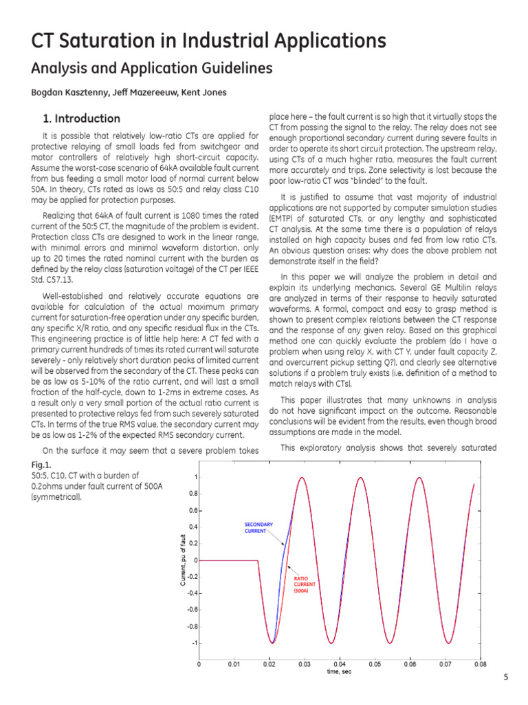 White Paper Ct Saturation In Industrial Applications Analysis And Application Guidelines Pdf