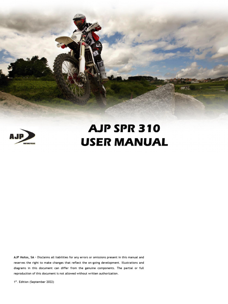 V1 AJP SPR 310 - User Manual EN 2022 | PDF | Brake | Throttle
