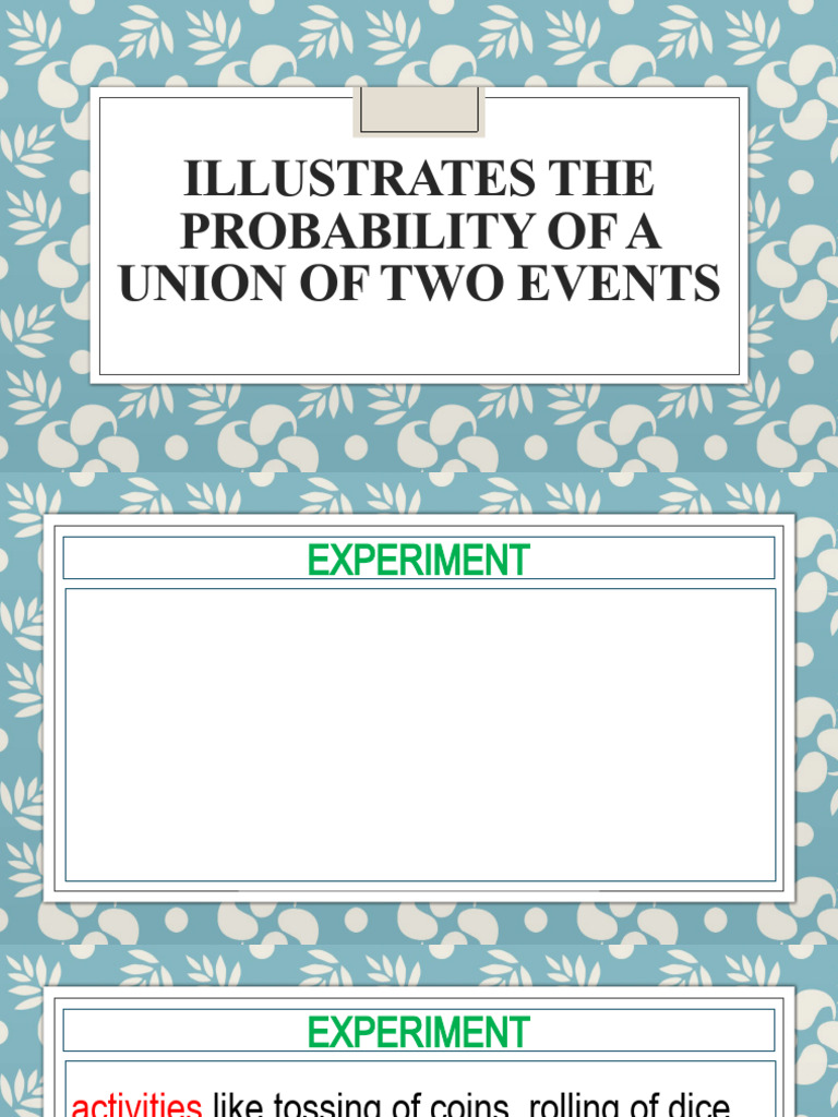 Probability of Union of Two Events | PDF