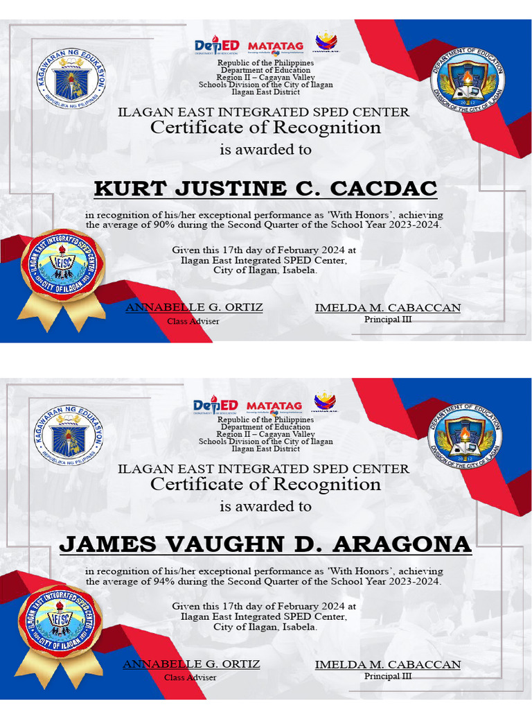 Certificate Q2 Mam Belle | PDF