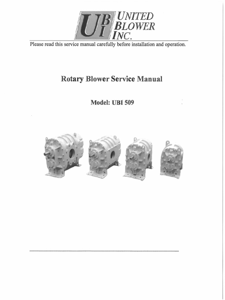 UBI-509 Blower O&M Manual | PDF
