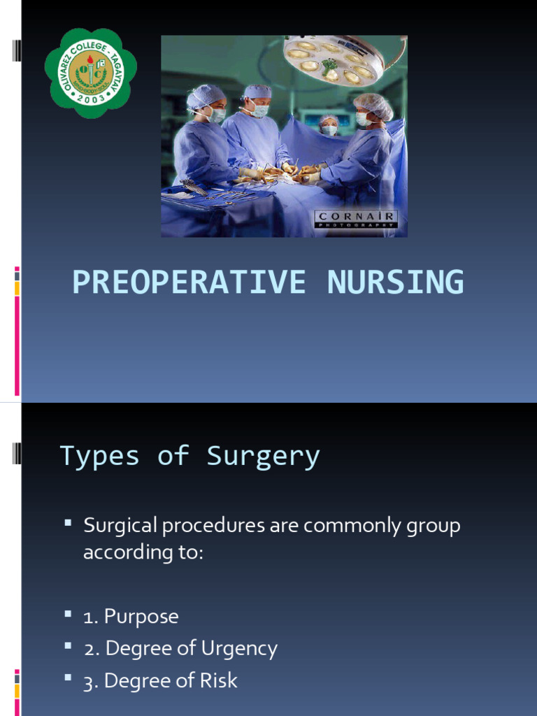 Peri Operative Nursing1 | PDF | Anesthesia | Surgery