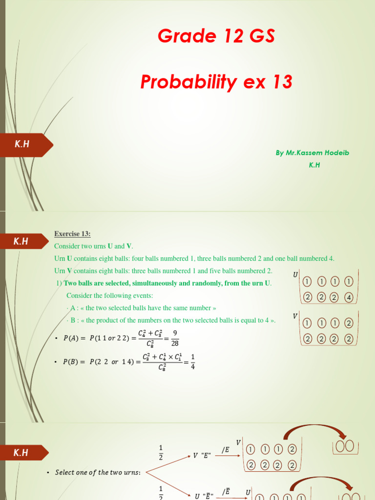Probability Ex 13 | PDF | Probability Theory | Probability Probability Ex 13 | PDF | Probability Theory | Probability