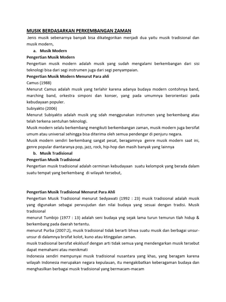 Perkembangan Musik Tradisional dan Modern | PDF