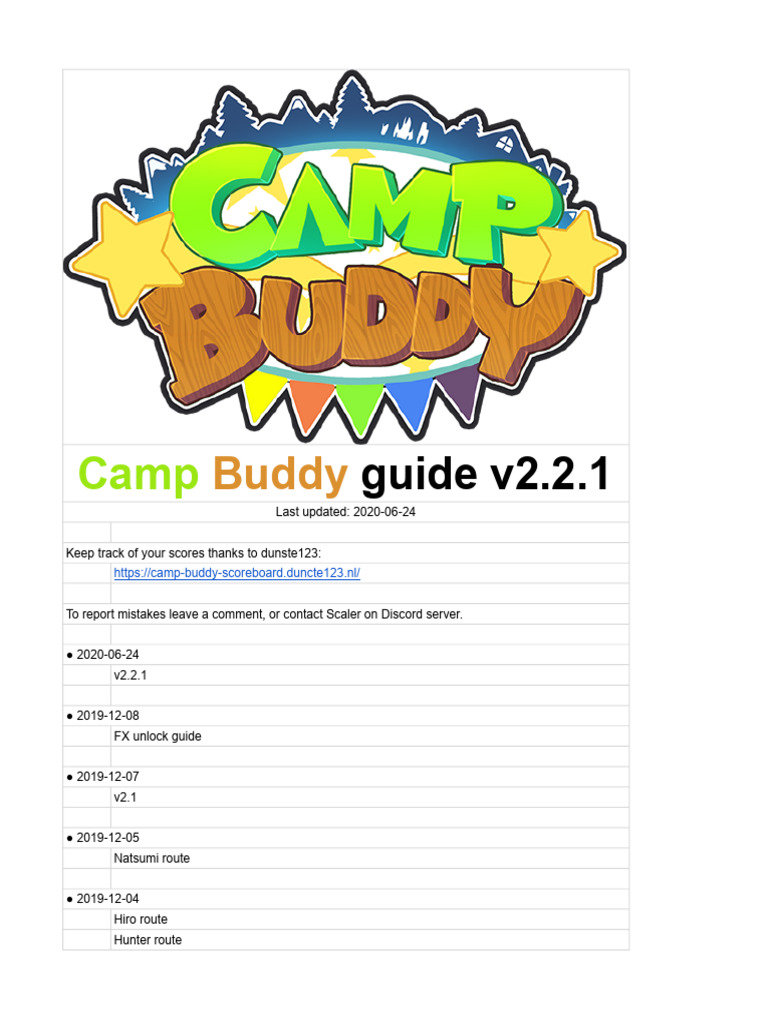 Camp Buddy Guide v2.2.1 | PDF