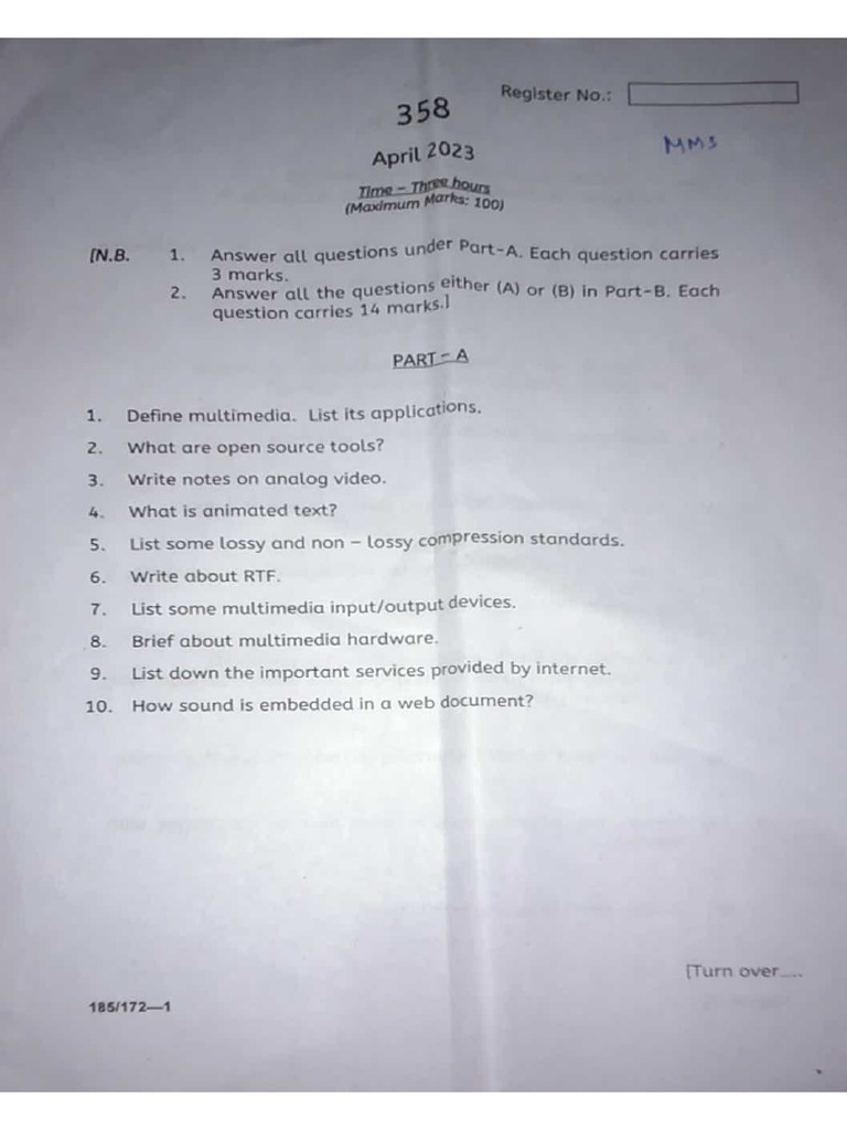 MMS Board Exam Question Paper | PDF