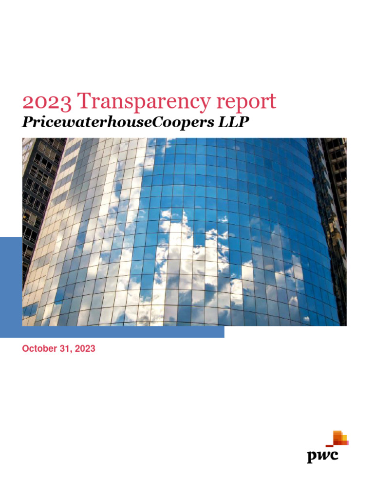 PWC Us 2023 Transparency Report | PDF | Audit | Regulatory Compliance