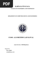 cs3401 - Algorithms Lab Manual Final | PDF | Applied Mathematics | Mathematical Relations