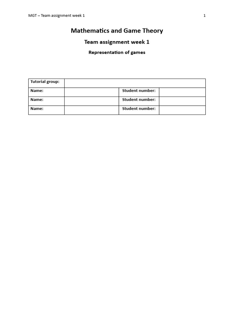 Game Theory Assignment Solutions | PDF | Mathematical Economics | Applied Mathematics