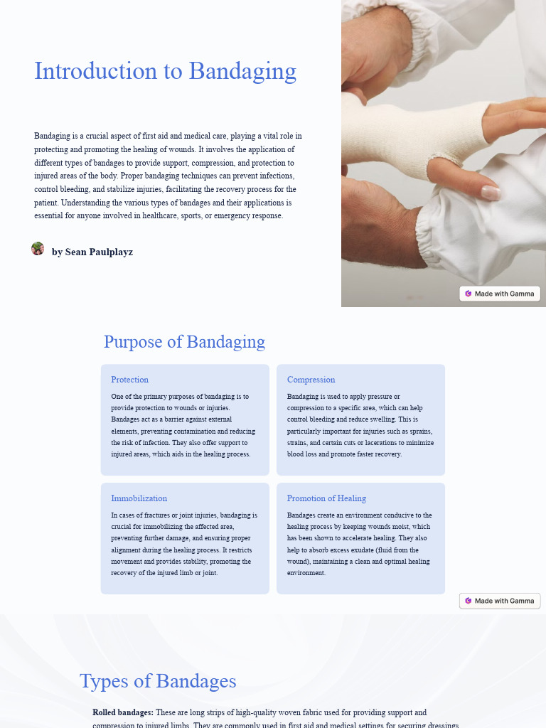 Essentials of Bandaging in First Aid | PDF | Wound | Medical Specialties