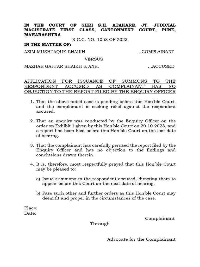 Objection To Section 202 Enquiry | PDF