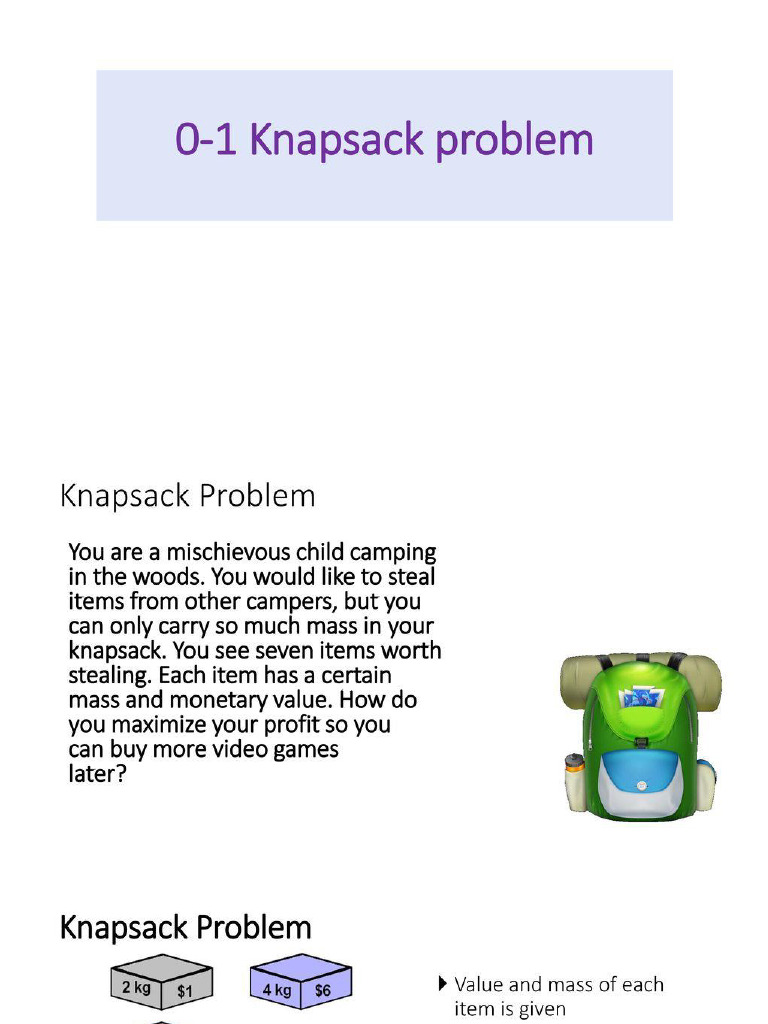 3 Knapsack Dynamic | PDF