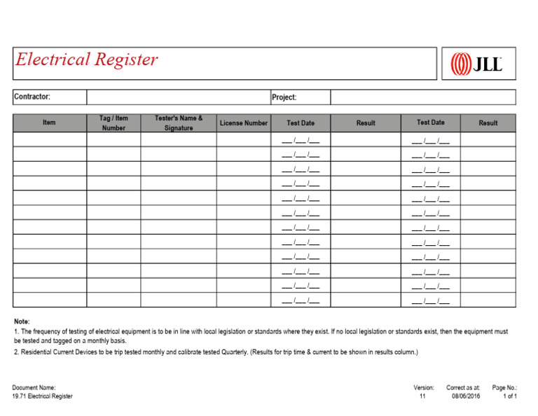 Electrical Register | PDF