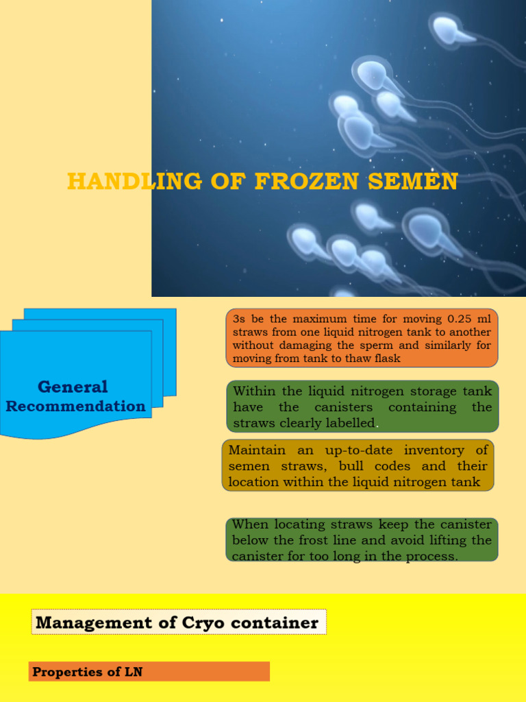 Handling of Frozen Semen | PDF | Cryogenics | Transparent Materials