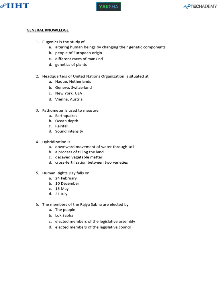 Sample Content - MSW Entrance | PDF
