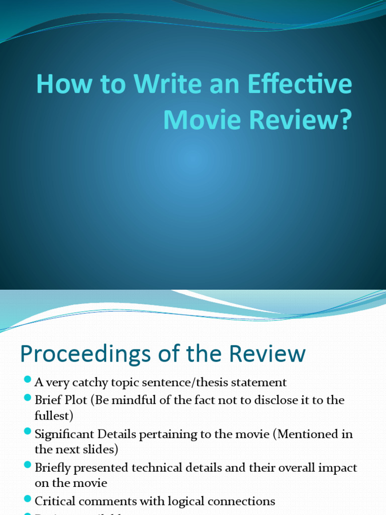 How To Write An Effective Movie Review | PDF | Narration | Lighting