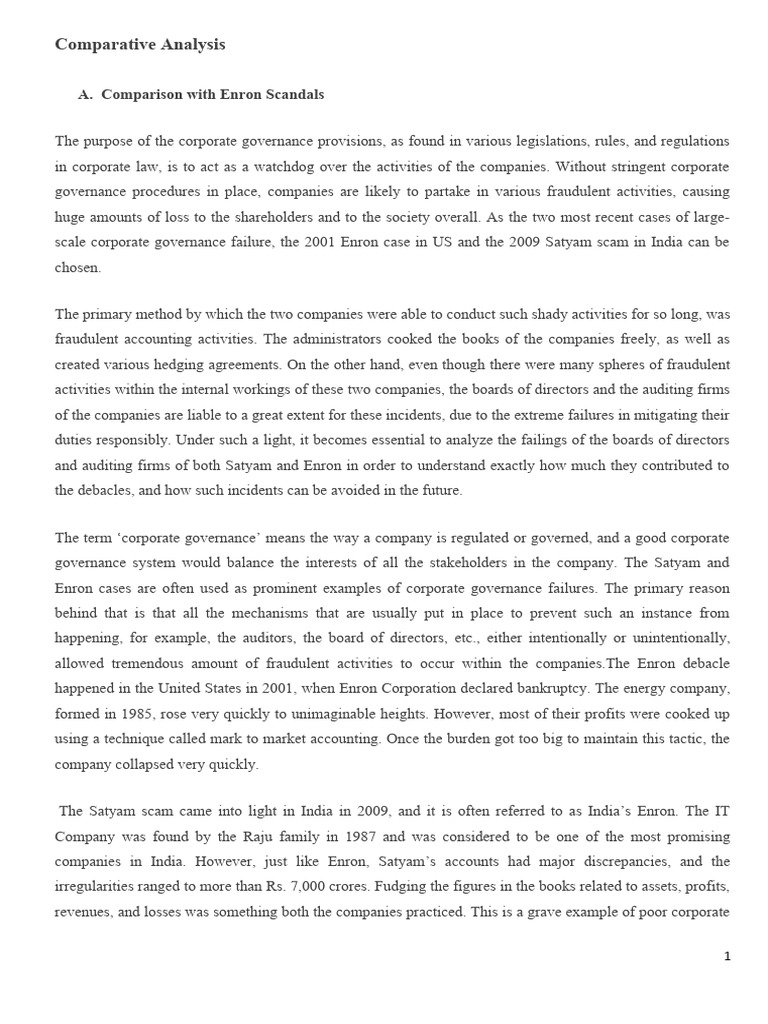 Comparative Analysis | PDF | Enron | Gross Margin