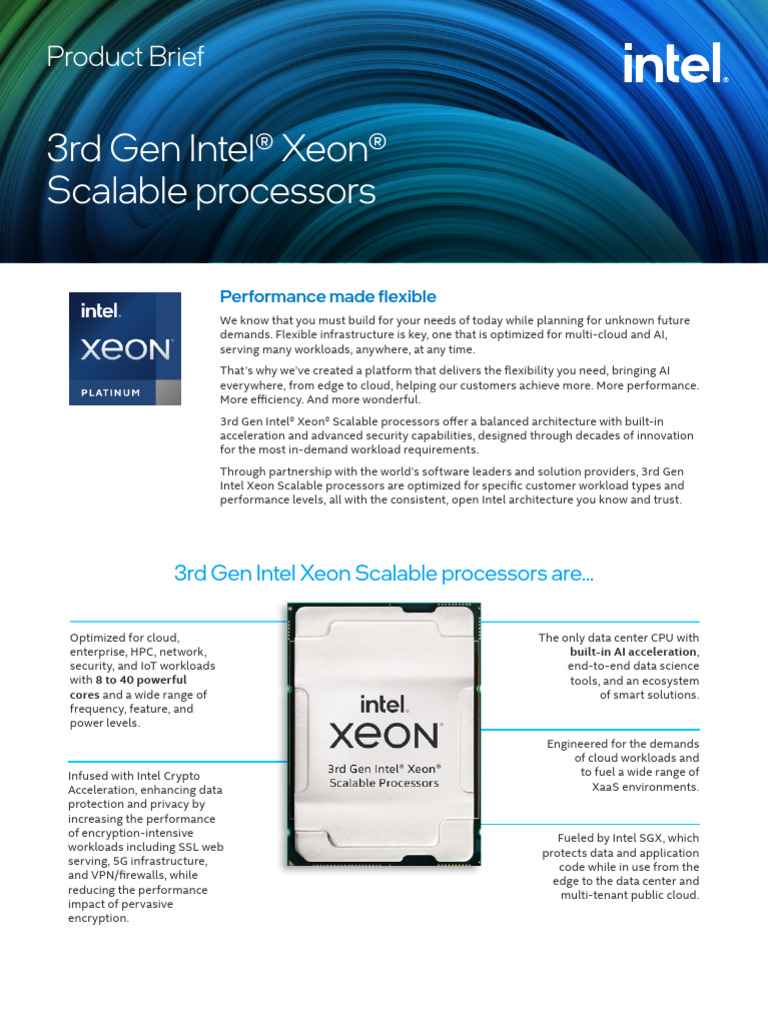 3rd Generation Intel Xeon Scalable Processors | PDF | Solid State Drive ...
