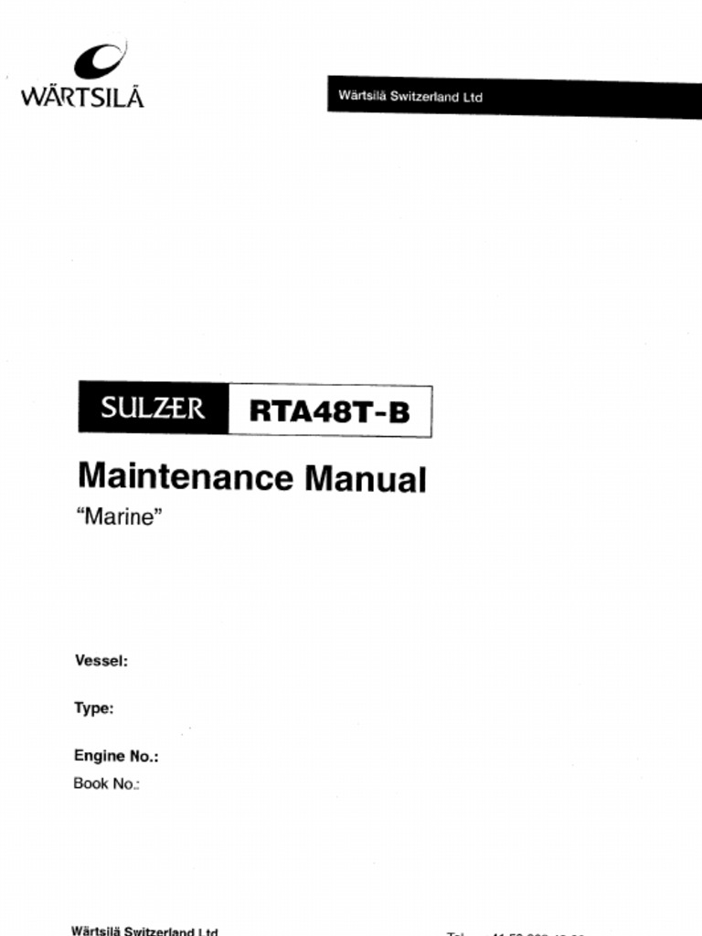Maintenance Manual RTA48T-B Wartsila | PDF