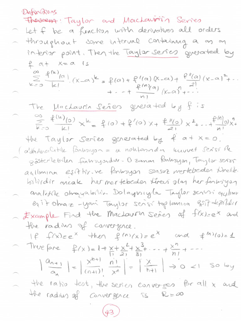 Taylor and MacLaurin Series | PDF