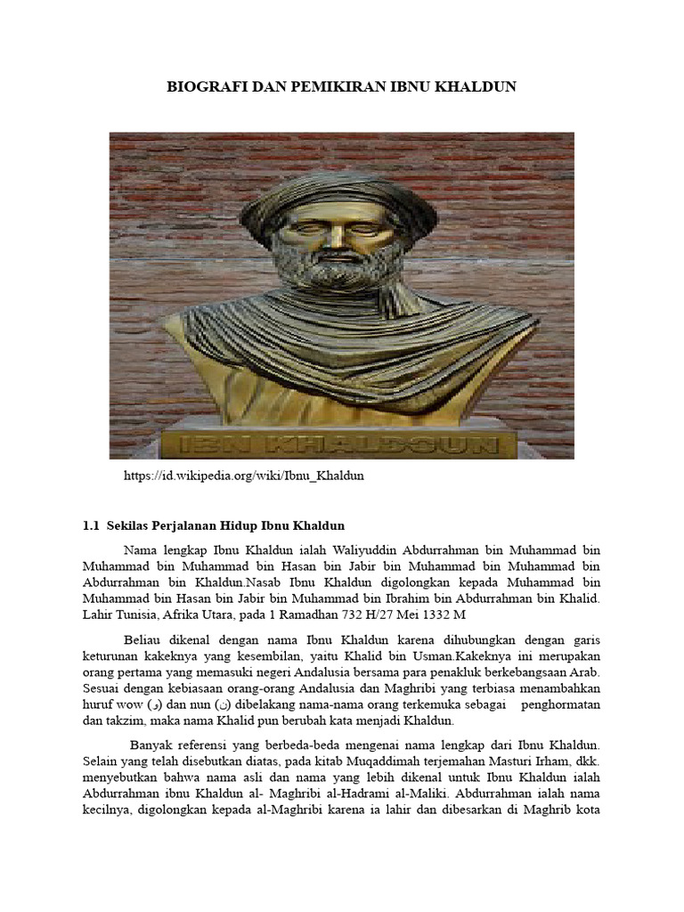 Biografi Dan Pemikiran Ibnu Khaldun | PDF