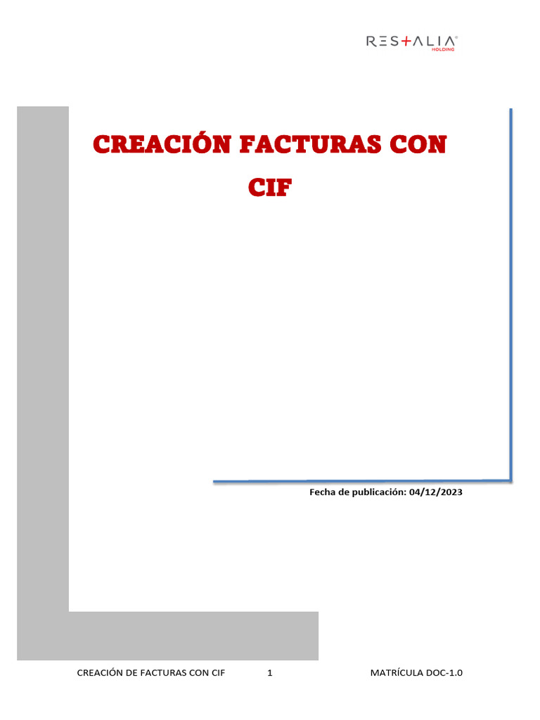 Creación de Factura Con CIF | PDF | Factura | Informática