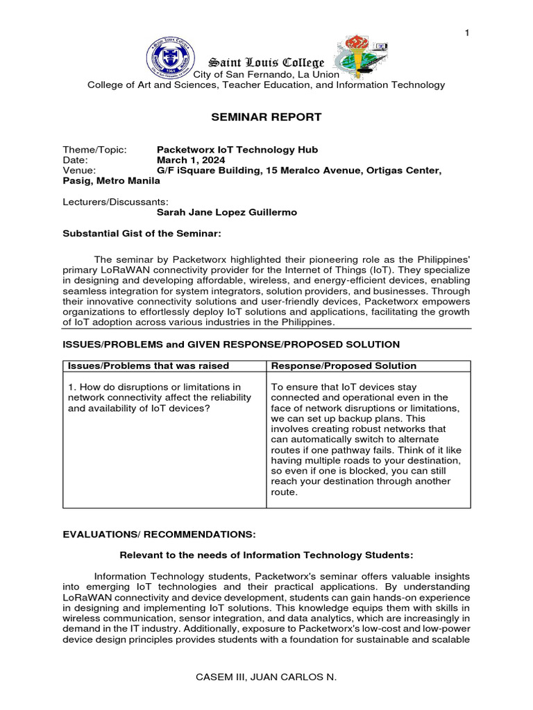 ELECTCOG2 Seminar Report - Packetworx | PDF