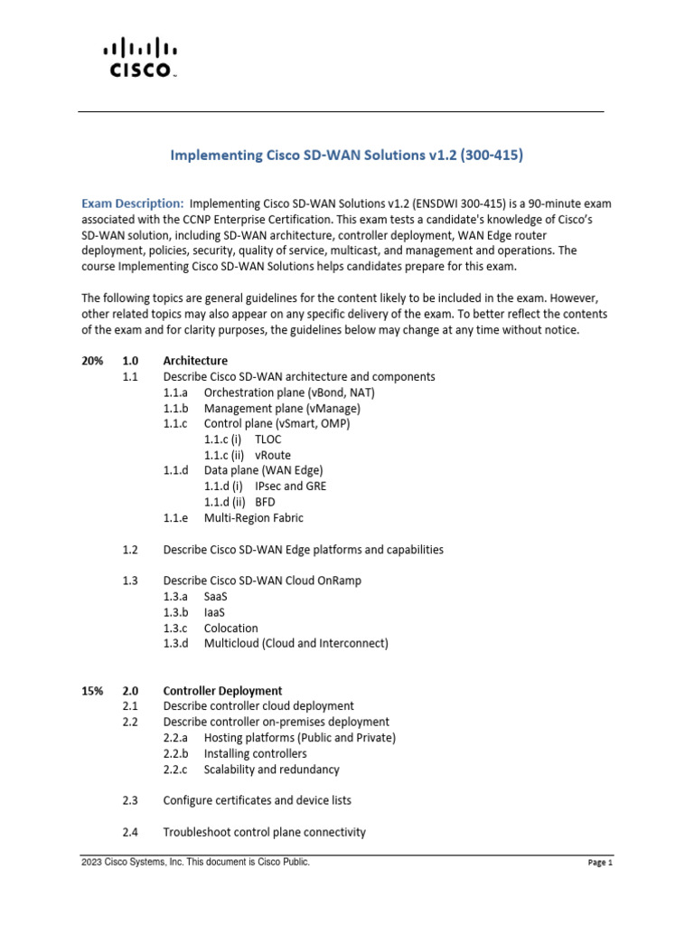 300 415 ENSDWI v1.2 | Download Free PDF | Router (Computing) | Quality Of Service