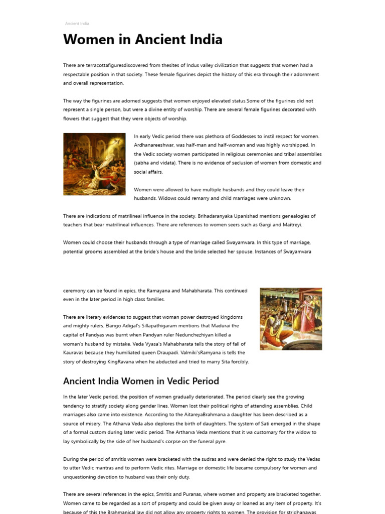 Women in Ancient India, Women in Ancient India Culture, Ancient Indian ...