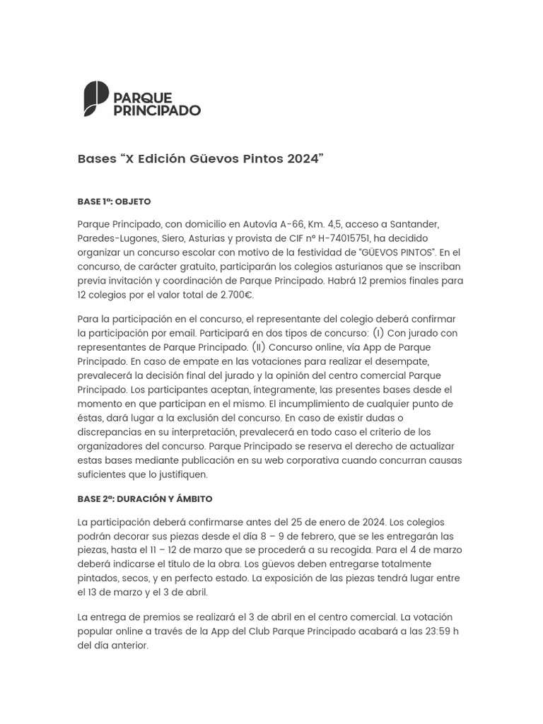 Bases Guevos Pintos 2024 | PDF