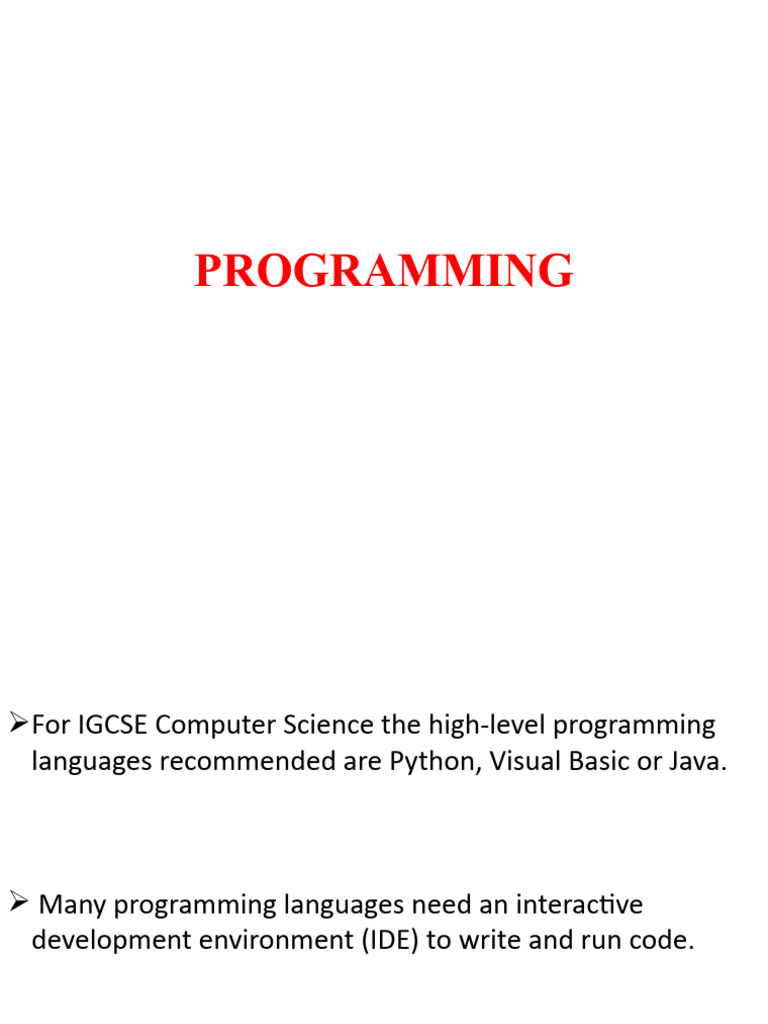 1chp8 Programming | PDF | Boolean Data Type | Control Flow