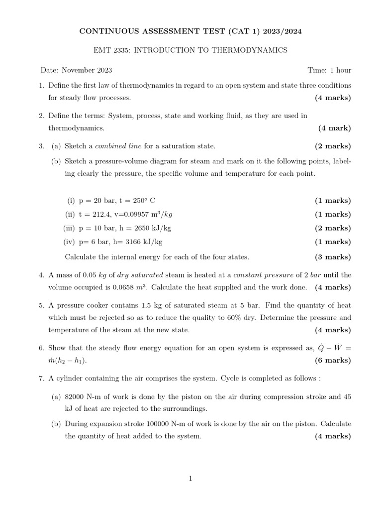 Cat1 2023-Emt 2335 | PDF | Heat | Steam