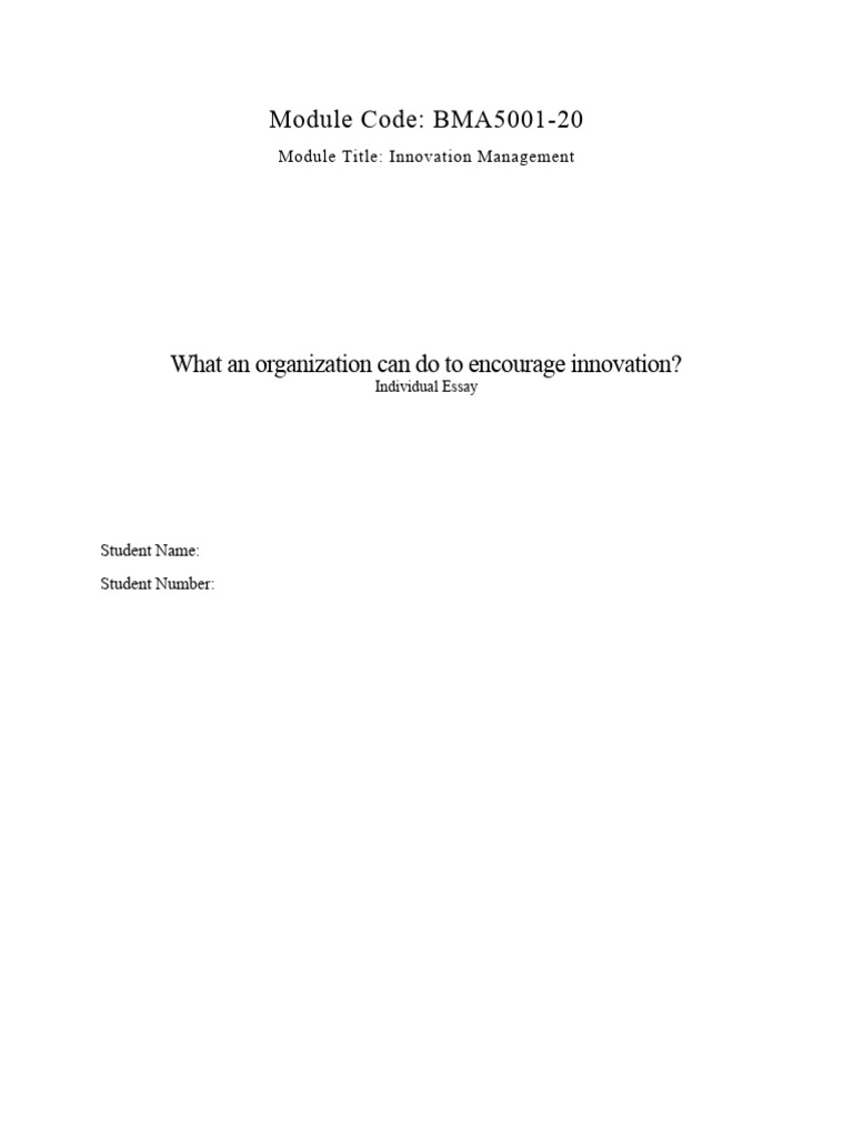 Eseu 2 | PDF | Innovation | Incentive