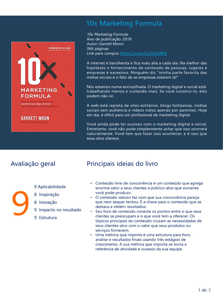 10x Marketing Formula - Garrett Moon | PDF | Marketing | Direitos Autorais