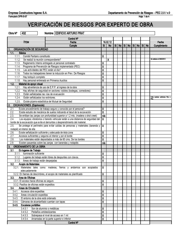 Check List para Aplicar en Obras | PDF