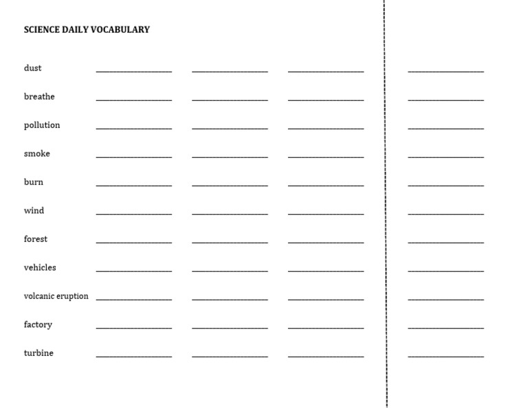 SCIENCE DAILY VOCABULARY Unit 2 | PDF