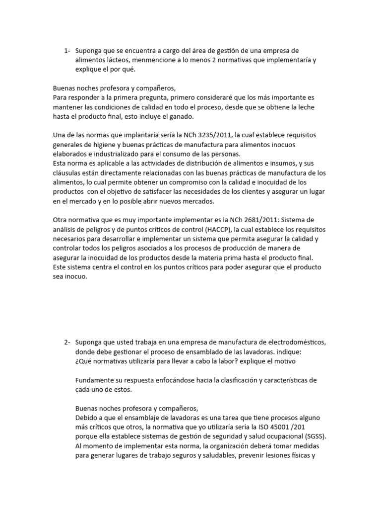 Normativas Clave en Industrias Alimenticias y de Electrodomésticos | PDF | Análisis de Riesgo y ...