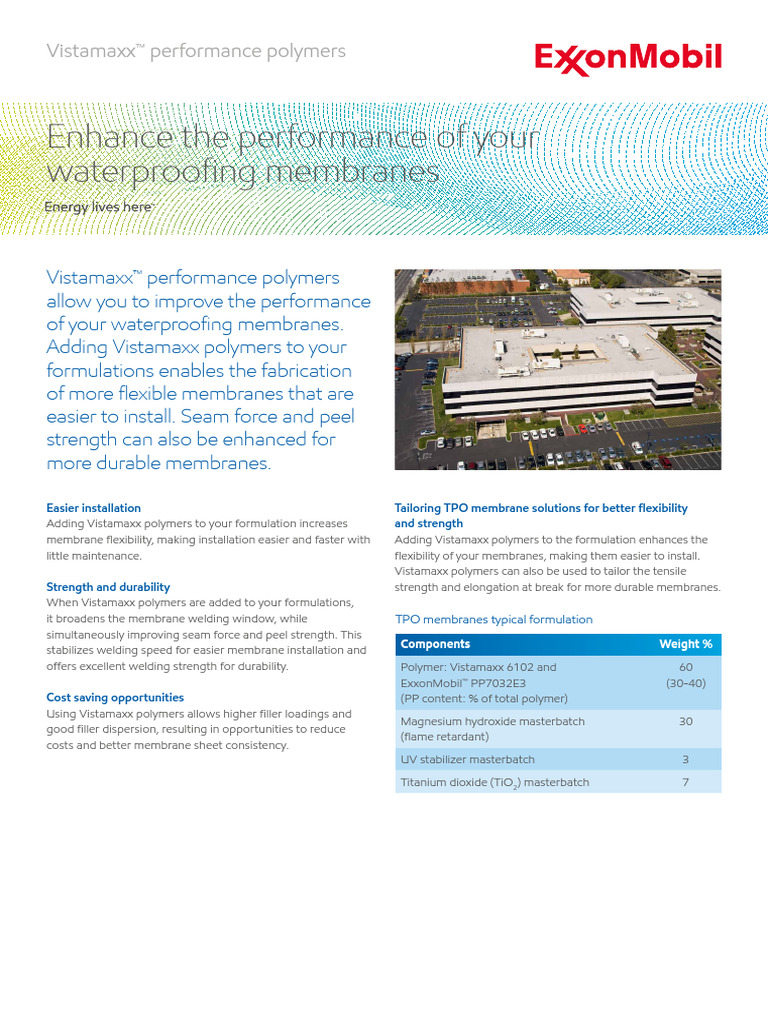 Vistamaxx Waterproofing Membrane Factsheet en | PDF | Building ...
