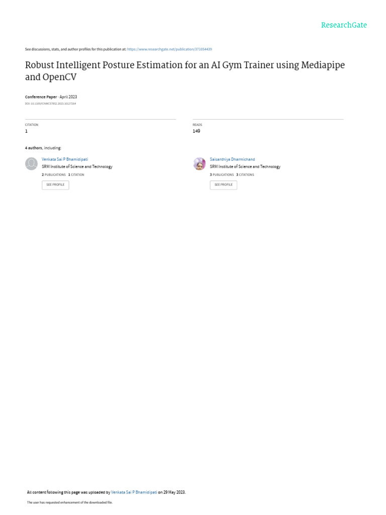 AI Trainer (Mediapipe) (Futurescope) - 2023 | PDF | Computer Vision | Artificial Intelligence