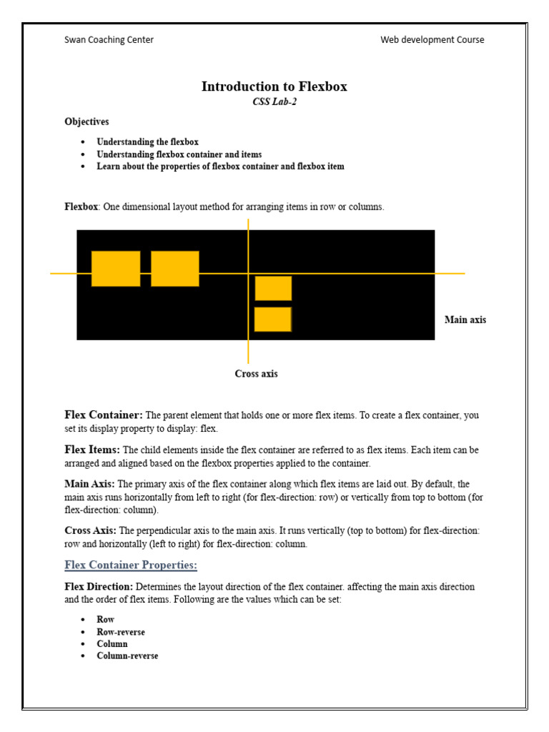 FlexBox Model - CSS Lab-2 | PDF FlexBox Model - CSS Lab-2 | PDF