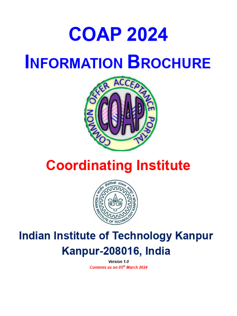 GATE COAP 2024 Information Brochure | PDF