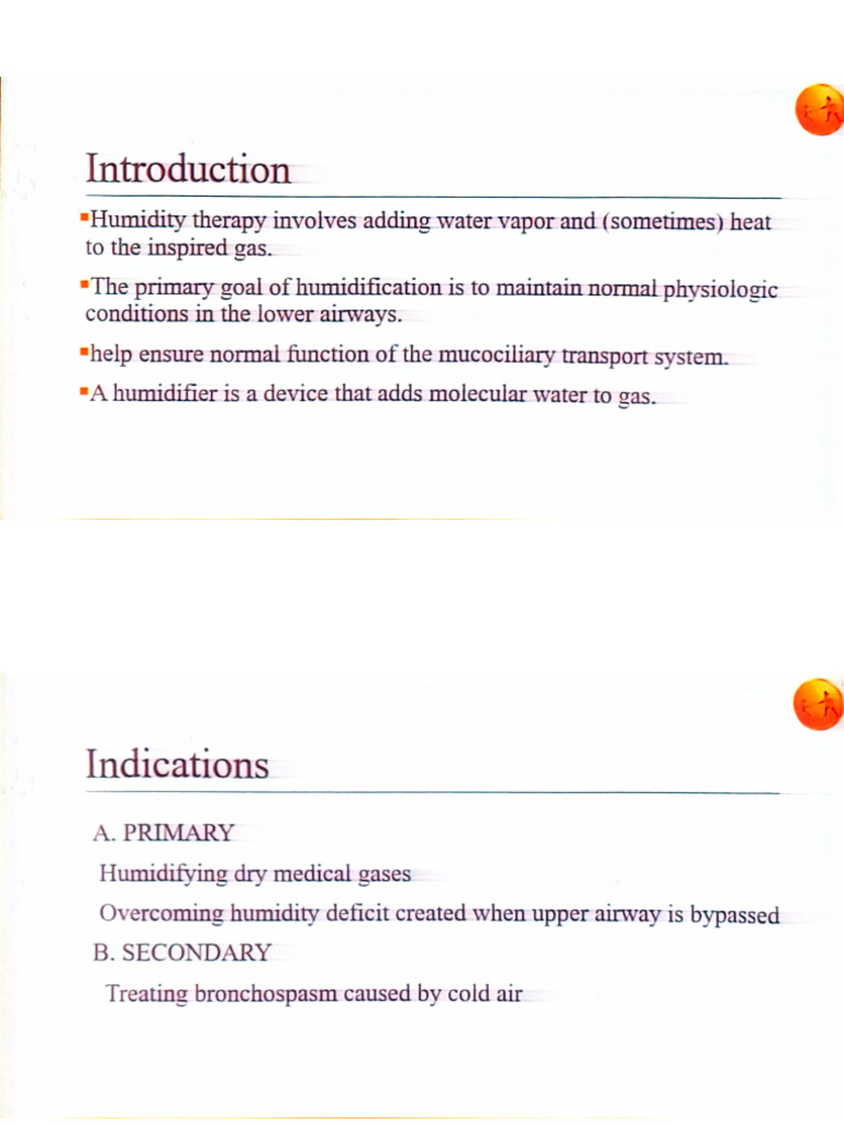 Humidification and Nebulization | PDF