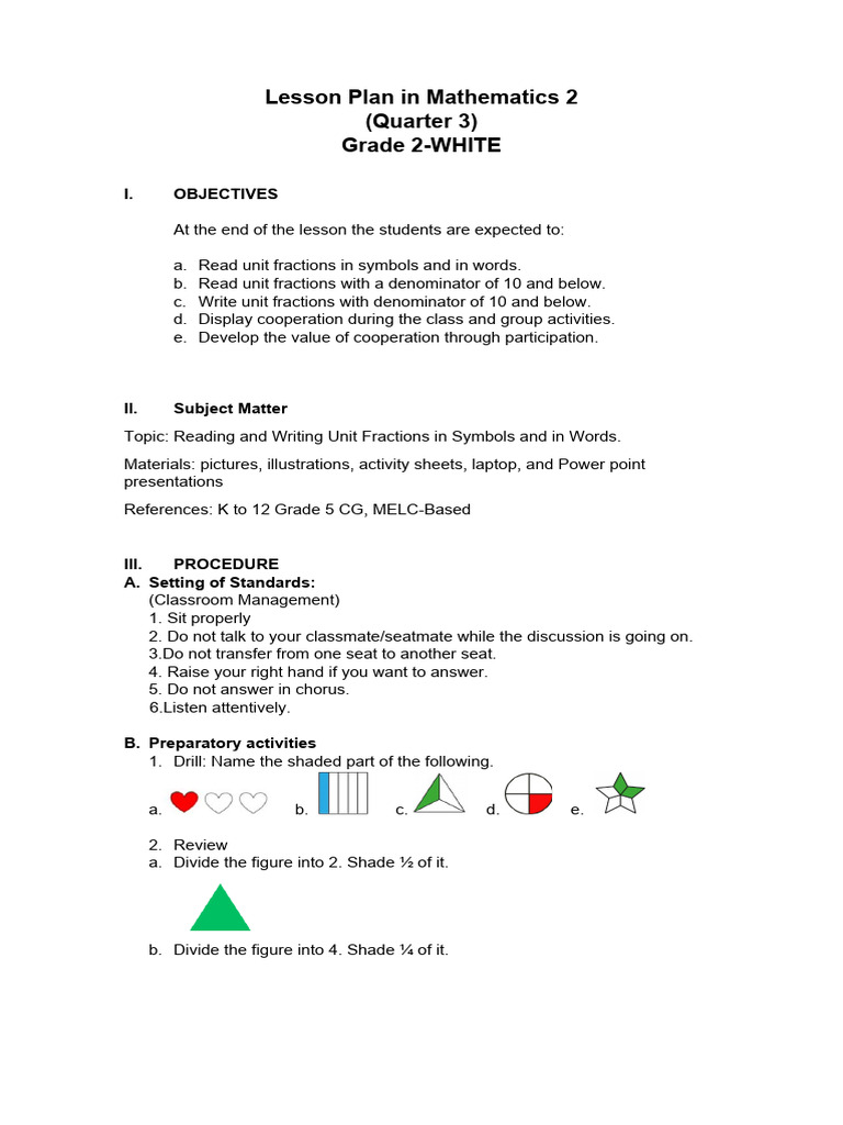Reading and Writing Unit Fractions | PDF | Learning