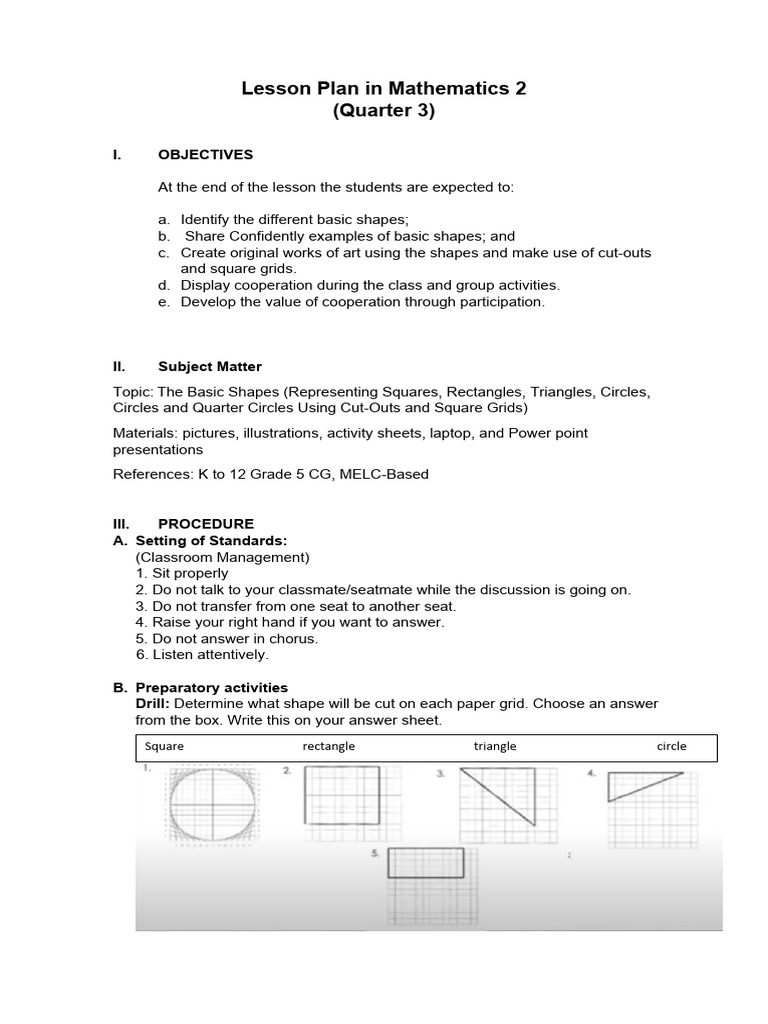 Grade 2 Shapes and Cut-Outs Worksheet | PDF | Shape | Triangle