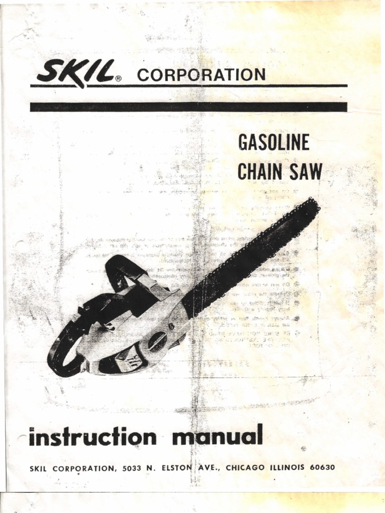 Skil 1614 Chainsaw Manual | PDF | Gasoline | Carburetor