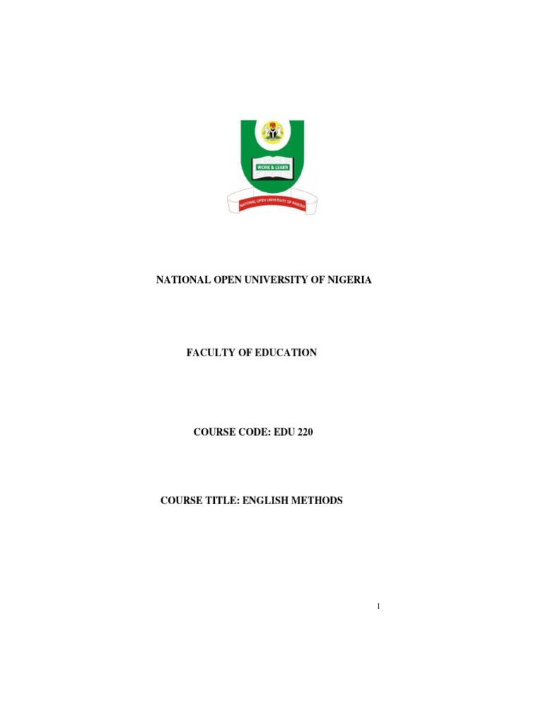 EDU 220 English Methods Course Guide | PDF | Second Language | Language ...