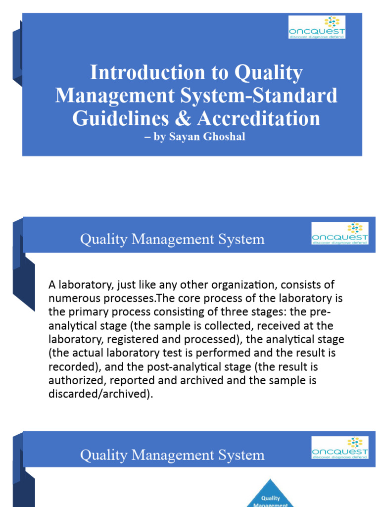 Introduction To Quality Management System-Standard Guidelines ...