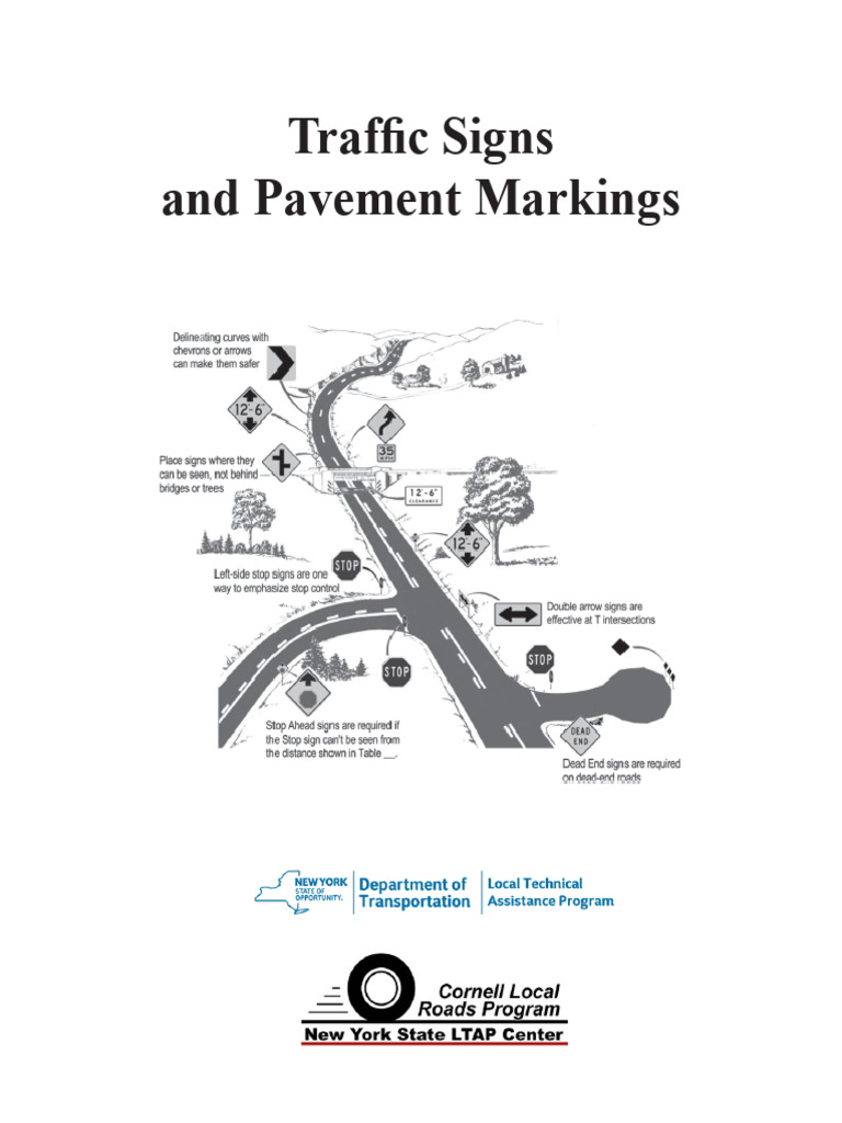 Traffic Signs and Pavement Markings Guide | PDF | Traffic | Road