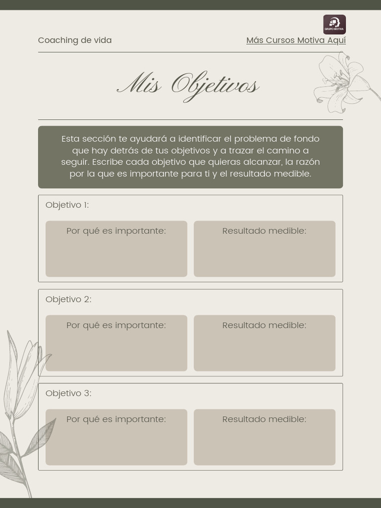 Coaching de Vida Proyecto Grupo Motiva | PDF