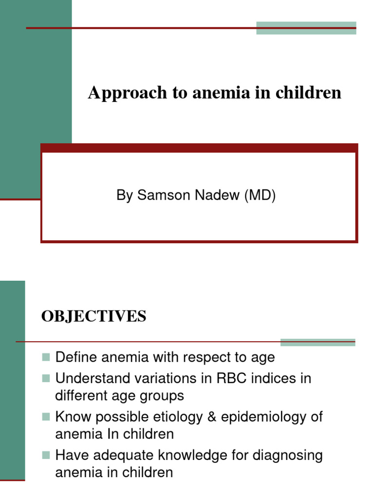 Approach To Anemia in Children | PDF | Anemia | Vertebrates